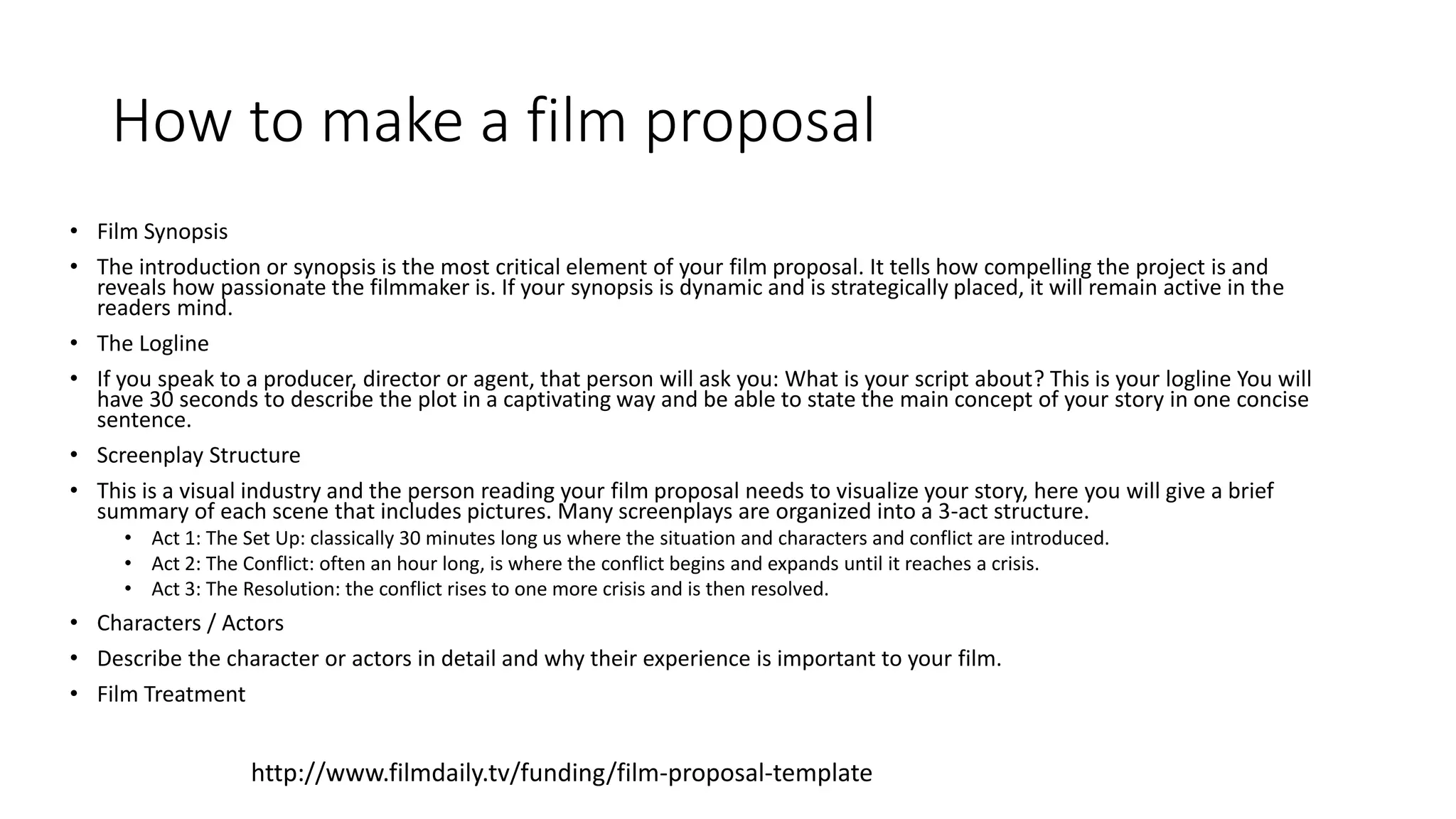 Film proposal | PPTX | Screenwriting | Content Production