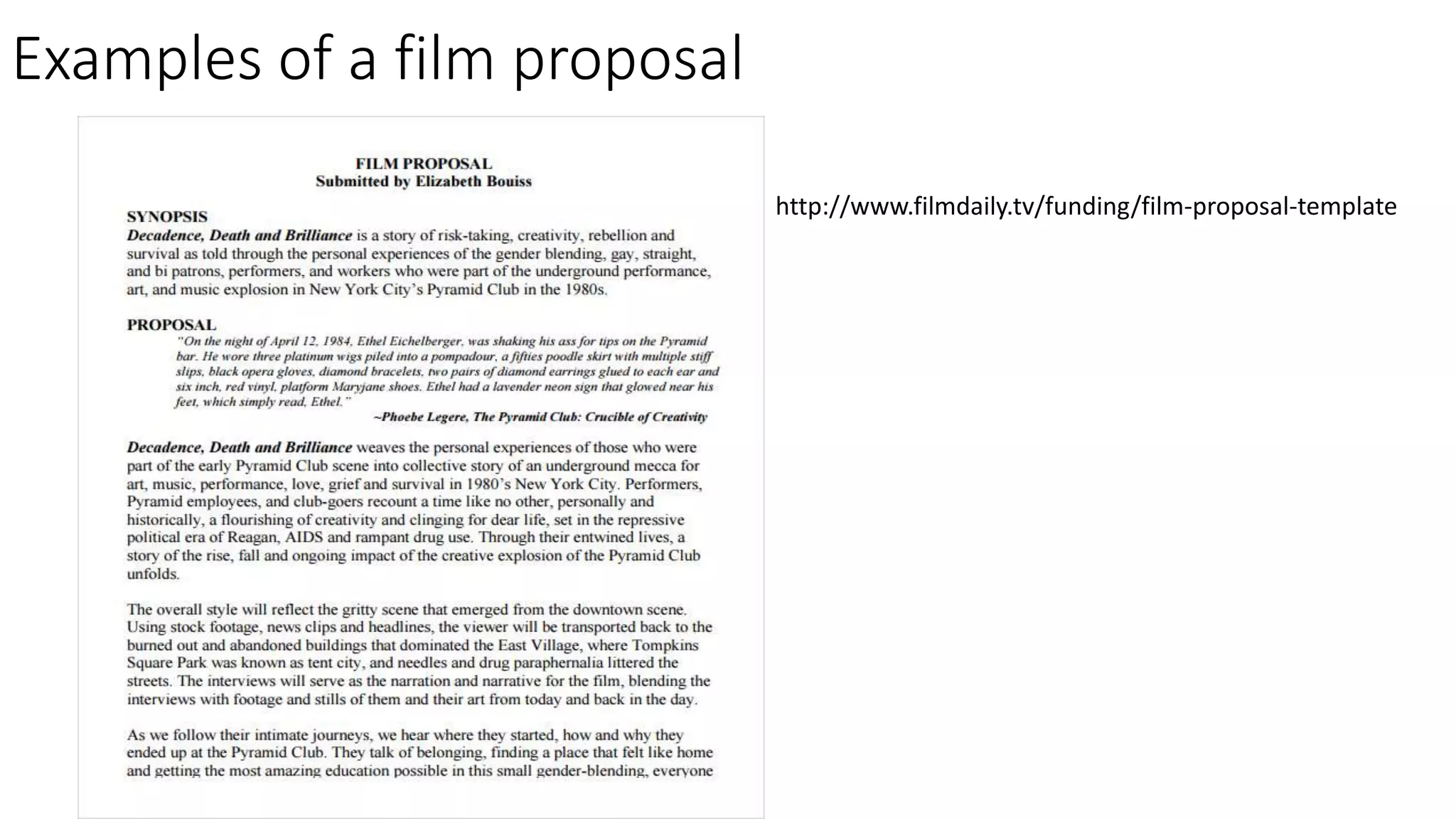 Film proposal | PPTX