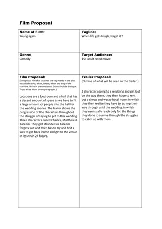 Film proposal (1) | PDF | Free Download