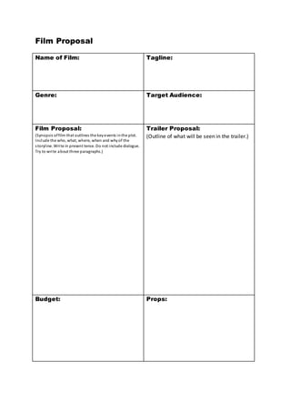 Film proposal (1) | PDF