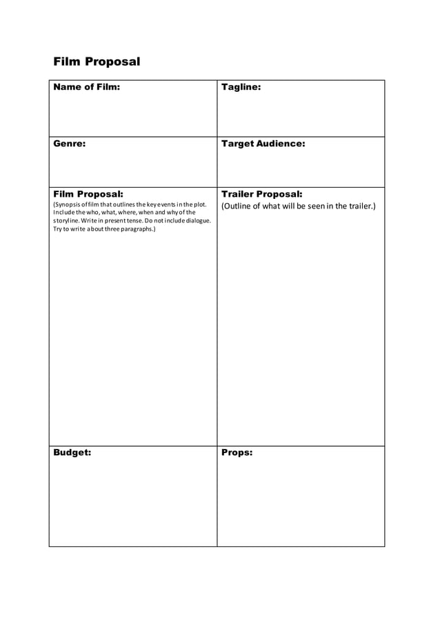 Film proposal (1) | PDF