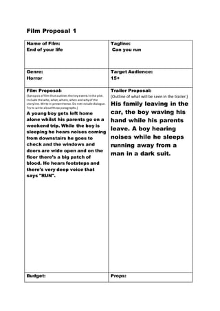 Film proposal 1 | DOCX