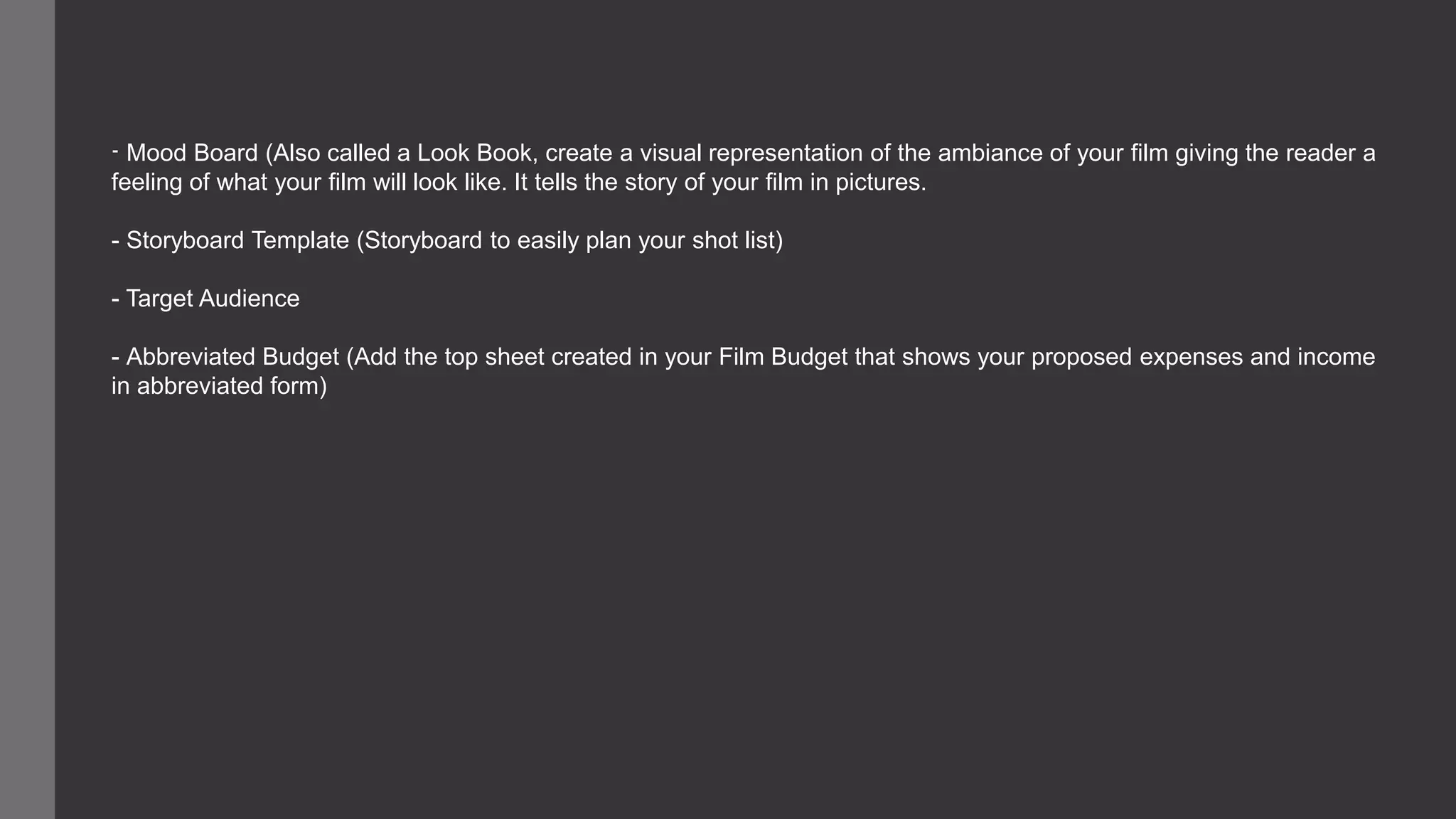 Film proposal and storyboards | PPT