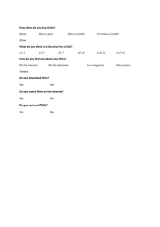 Film Questionnaire | DOCX