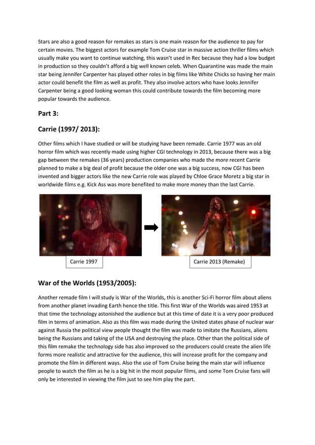 Film remakes in dedd new | DOCX | Computer Animation | Computer Software and Applications