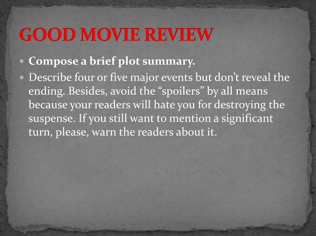 Film review | PPTX | Movies | Entertainment