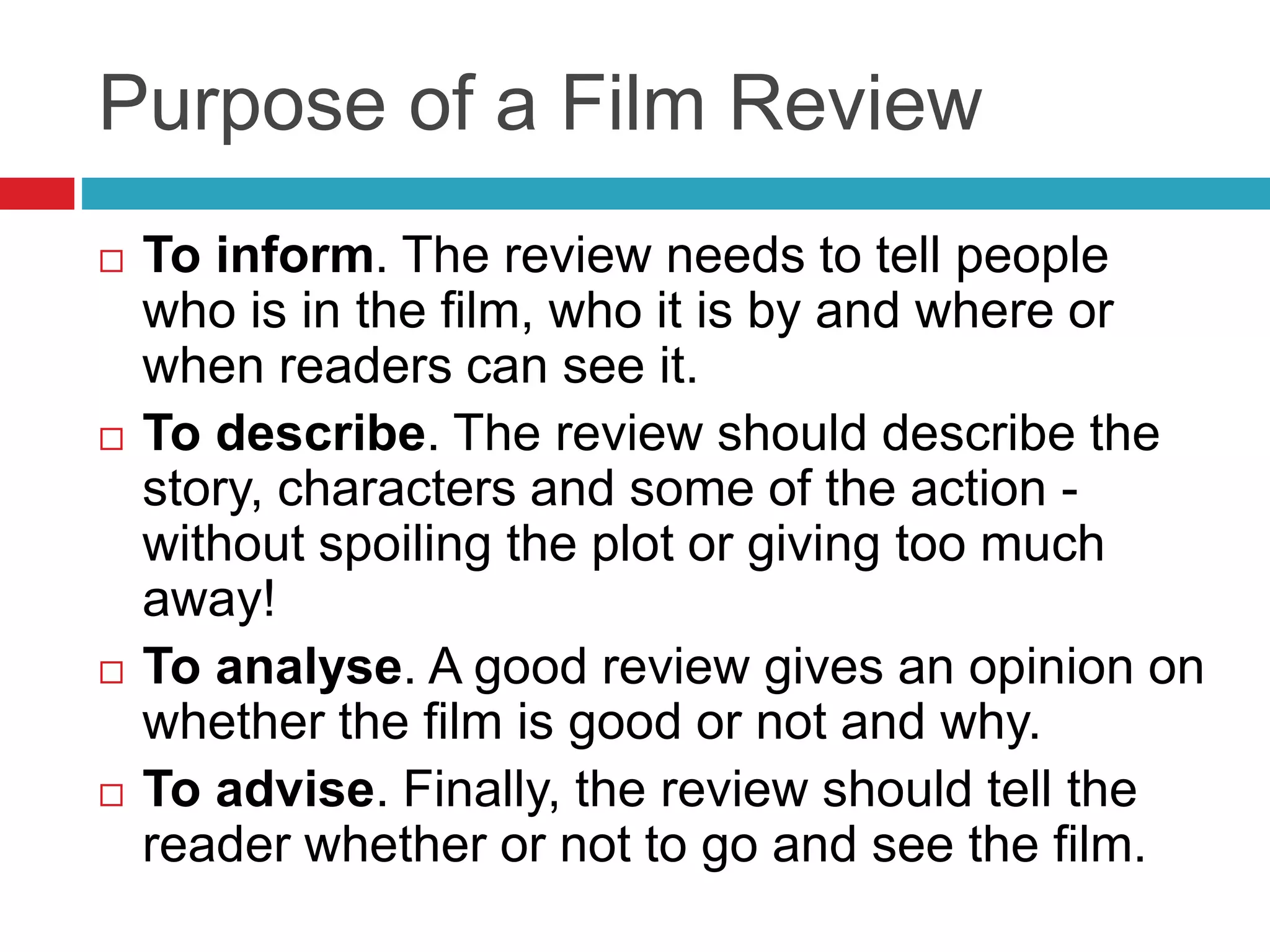Film Review Research | PPTX | Screenwriting | Content Production