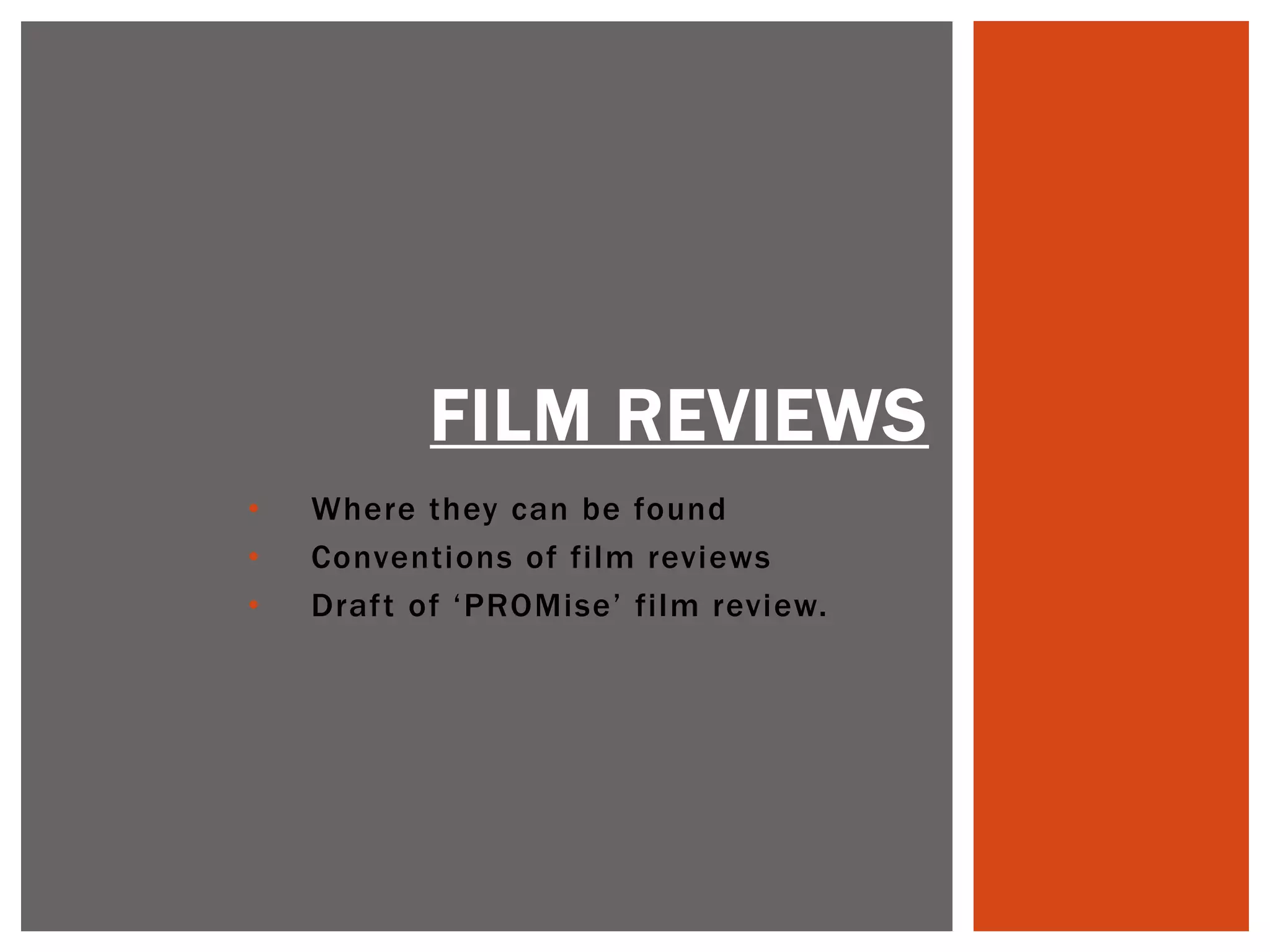 Film reviews | PPT