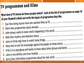 TV PROGRAMMES - VOCABULARY | PPT