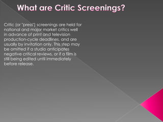 Film screenings | PPTX | Video Production | Content Production