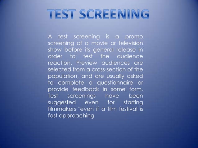 Film screenings | PPT