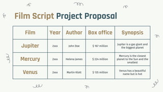 Film Script Project Proposal Infographics by Slidesgo.pptx