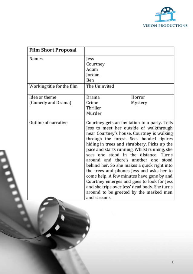 Film short proposal | PDF