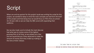 Film show pre-production powerpoint for site | PPT