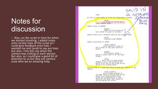 Film show pre-production powerpoint for site | PPT