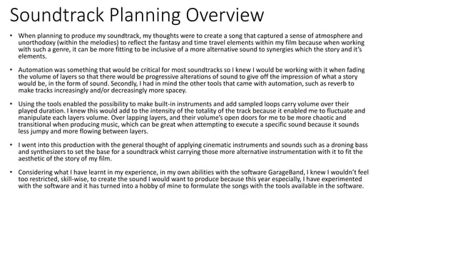 Film Soundtrack Production Analysis | PPT