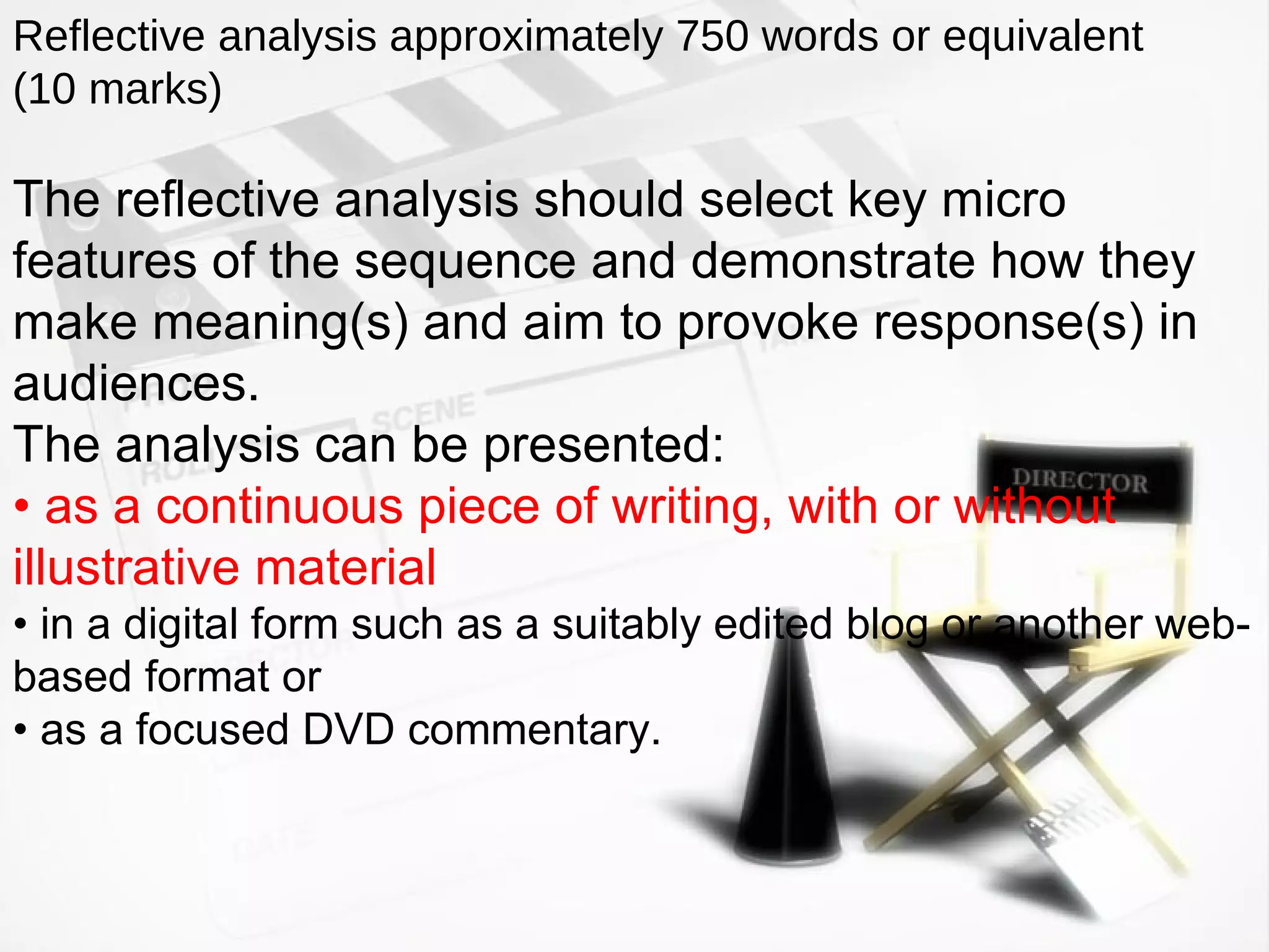 Film studies evaluation | PPT