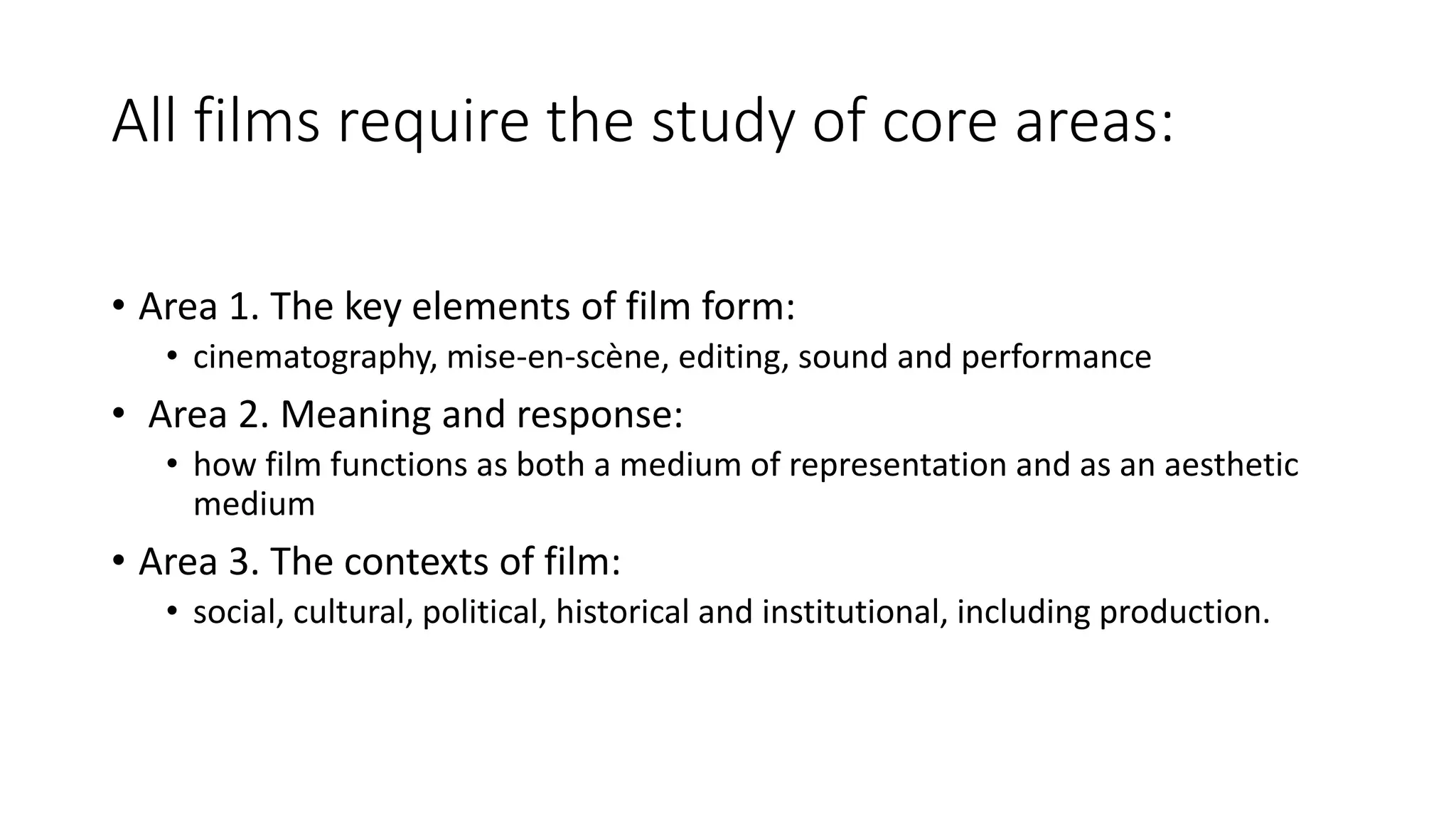 Film studies Course Outline 2019/20 | PPT