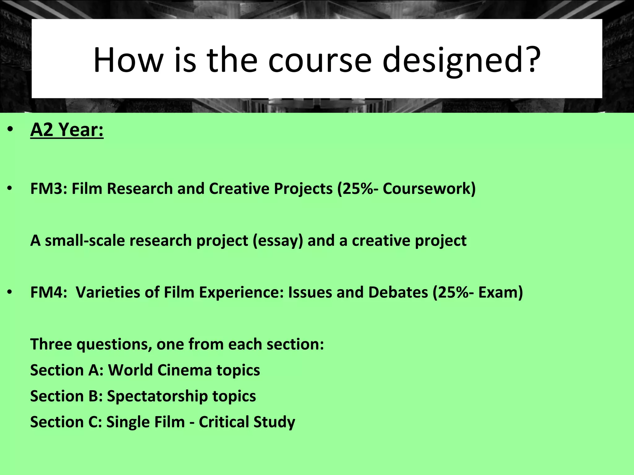 Film Studies Open Evening Presentation | PPT