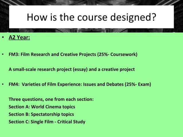 Film Studies Open Evening Presentation | PPT | Education