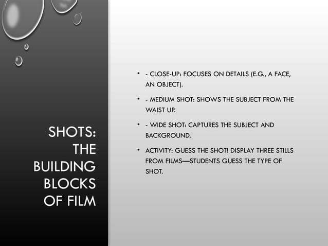 Film Studies Lesson 1. "Understanding how films tell stories visually ...