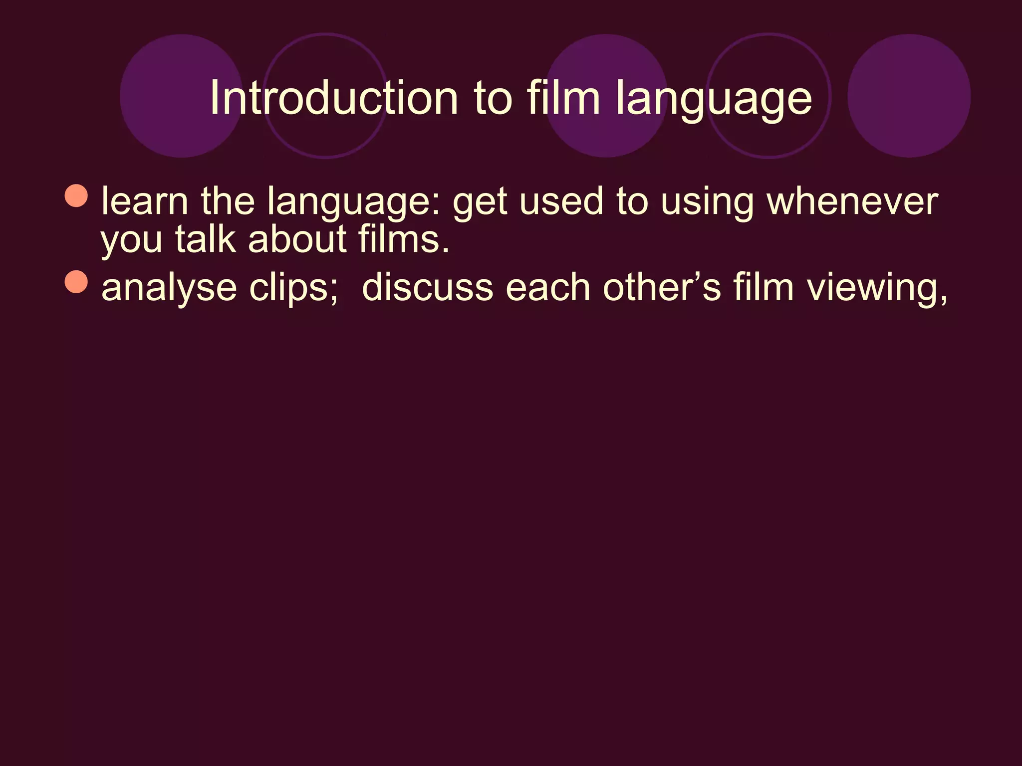 Film studies micro elements | PPT
