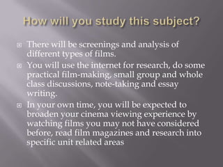 Film studies overview | PPTX