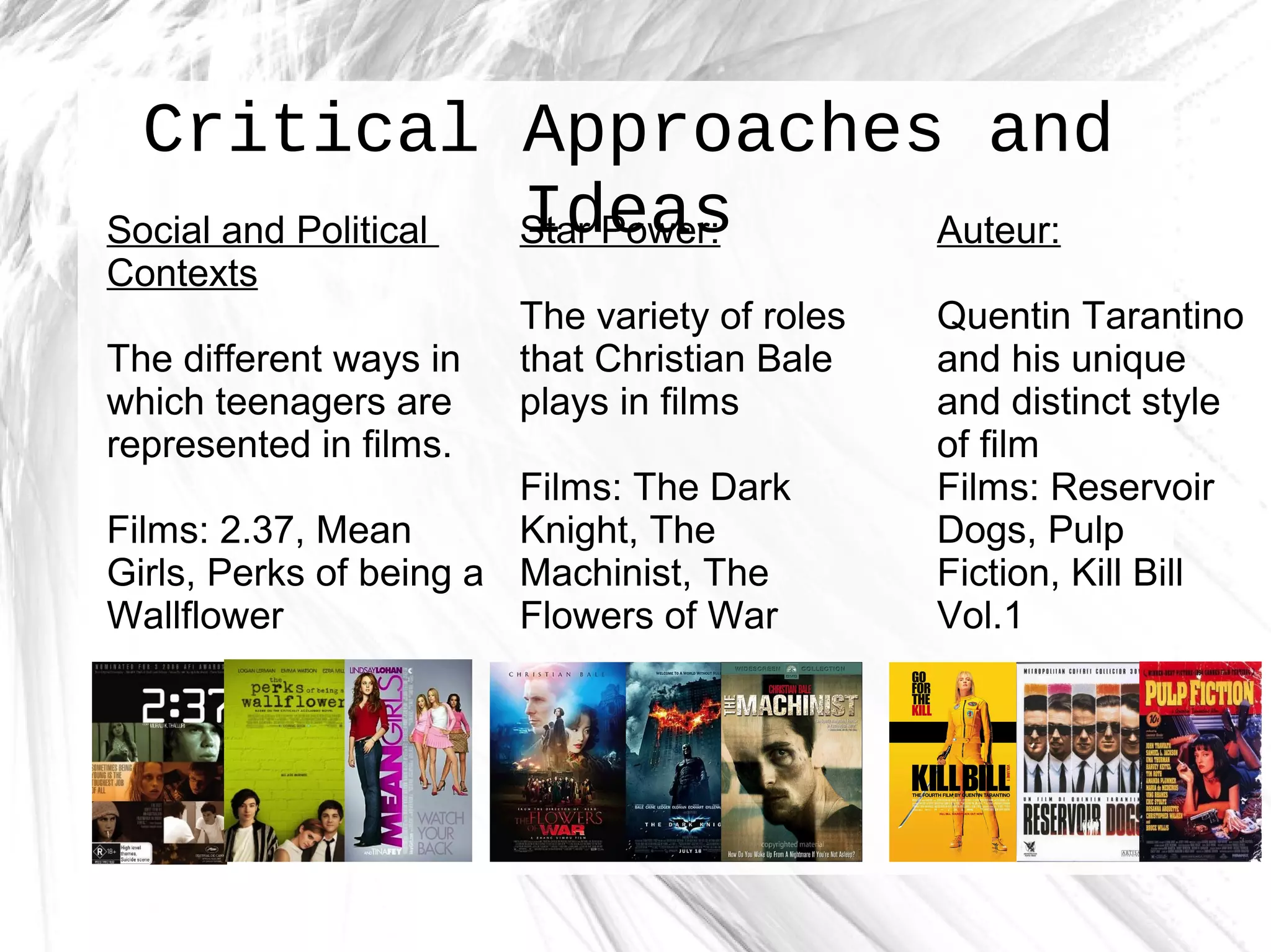 Film studies presentation | PPT