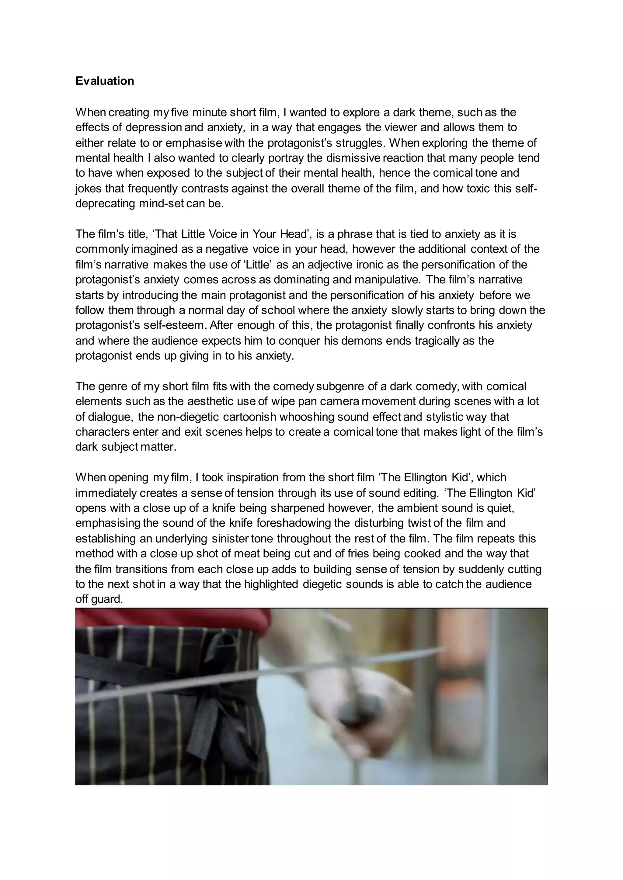 Film studies short film evaluation | DOCX