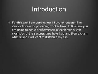 Film studio research | PPTX