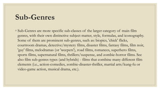 Film Sub Genres | PPT