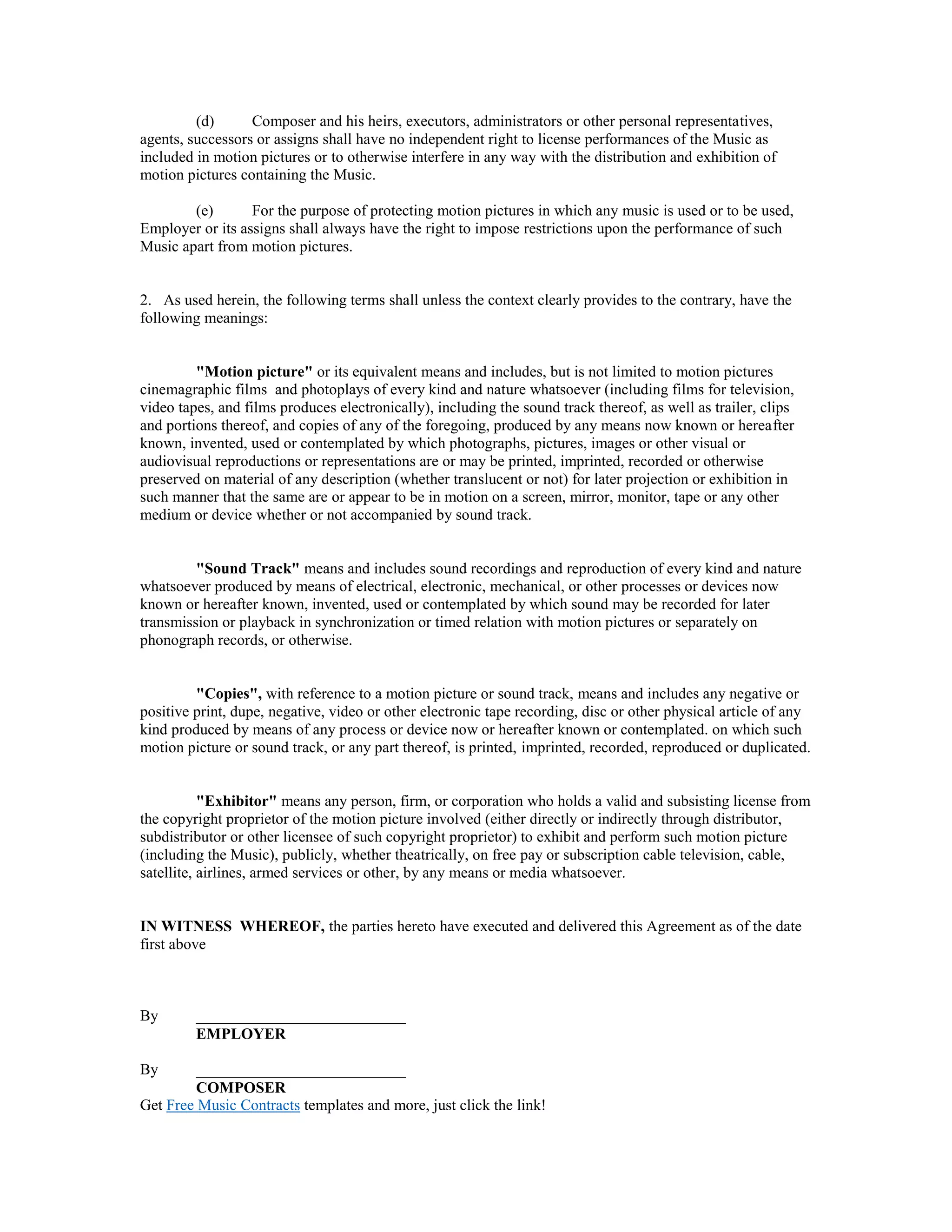 Film synchronization contract | PDF