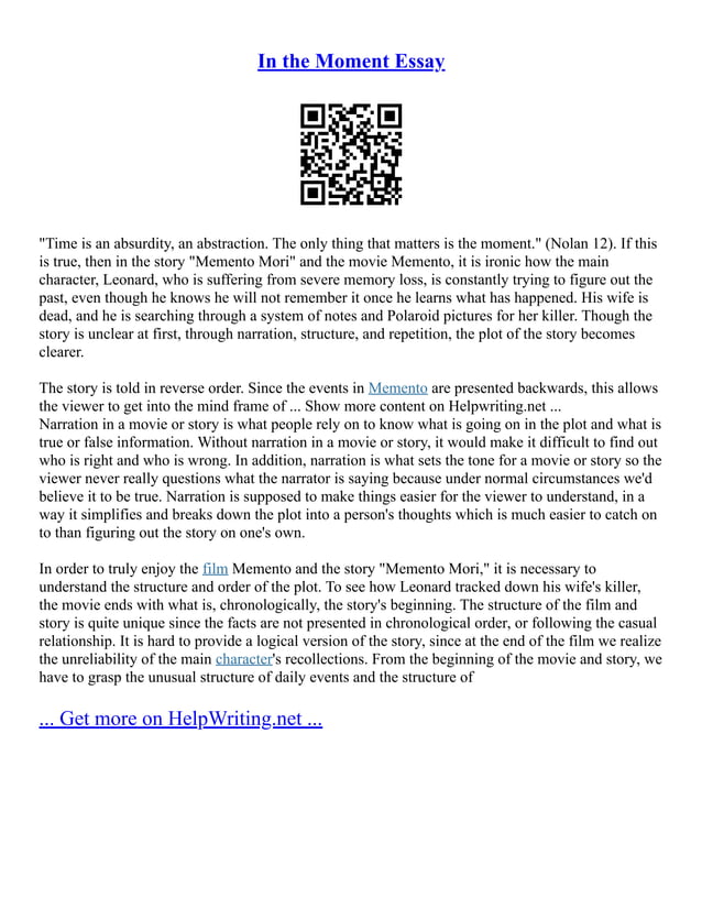 Film Techniques In Memento | PDF