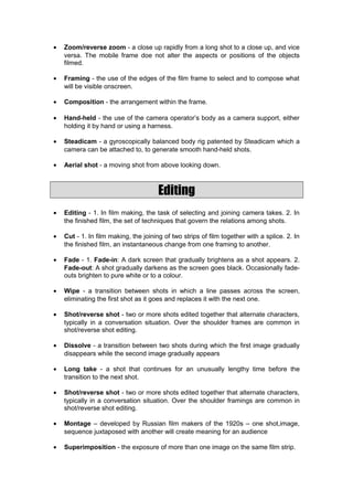 Film terms glossary as | DOC