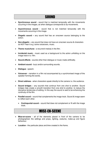 Film terms glossary as | DOC