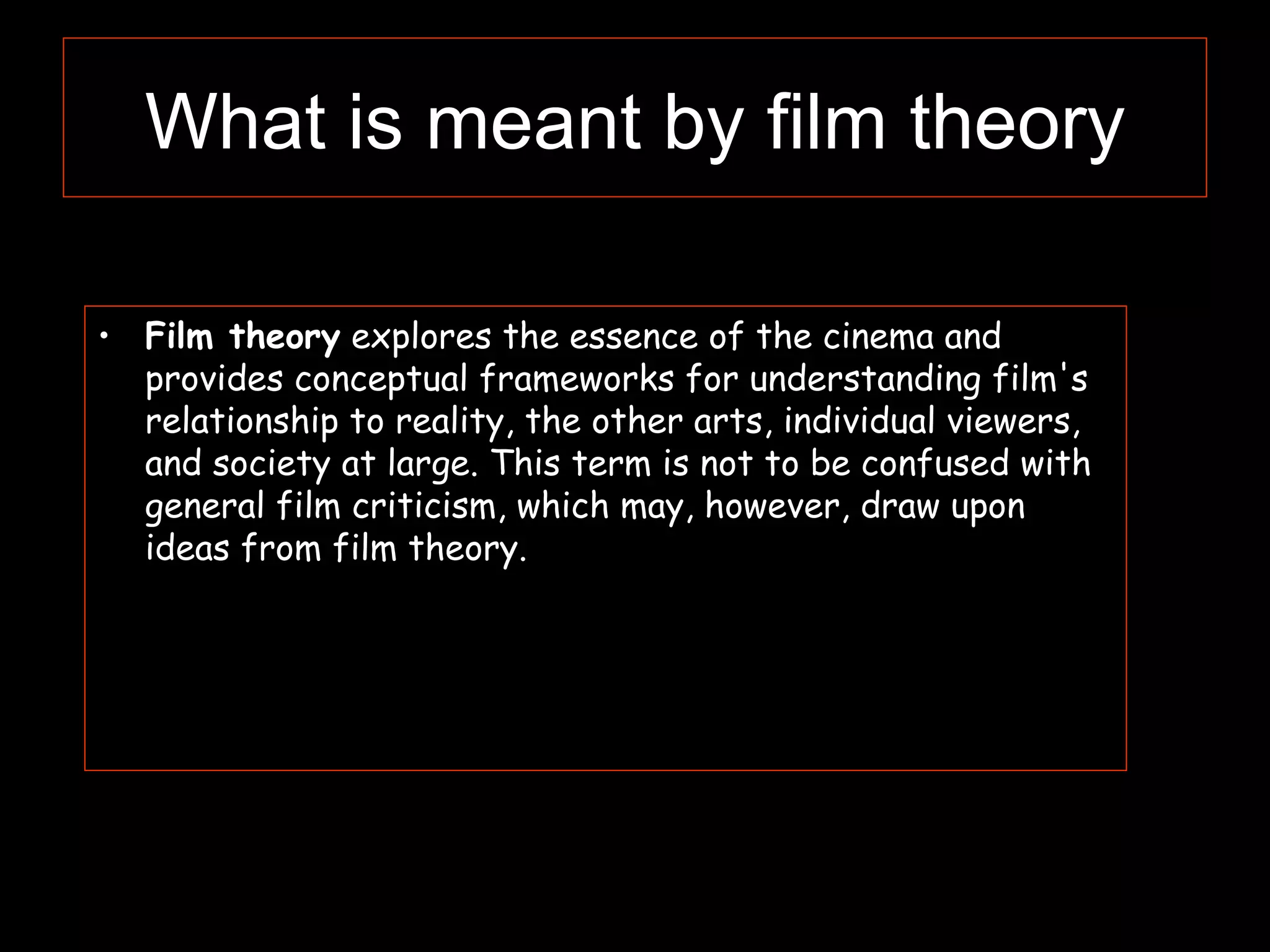 Film Theory | PPT | Fine Art