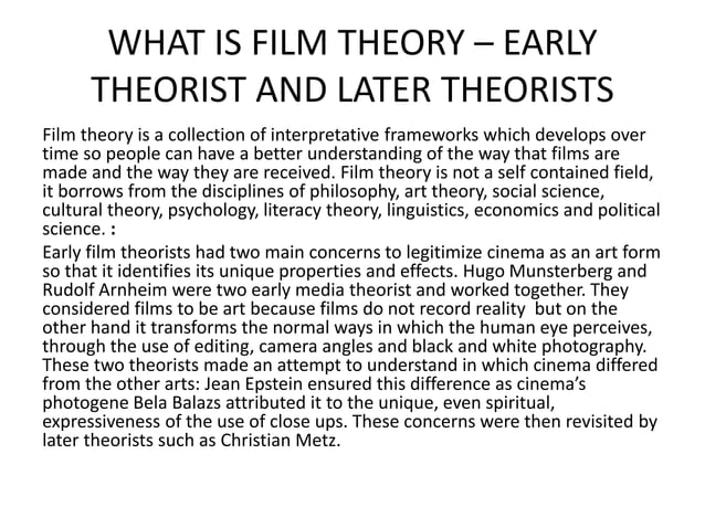 Film theory | PPTX