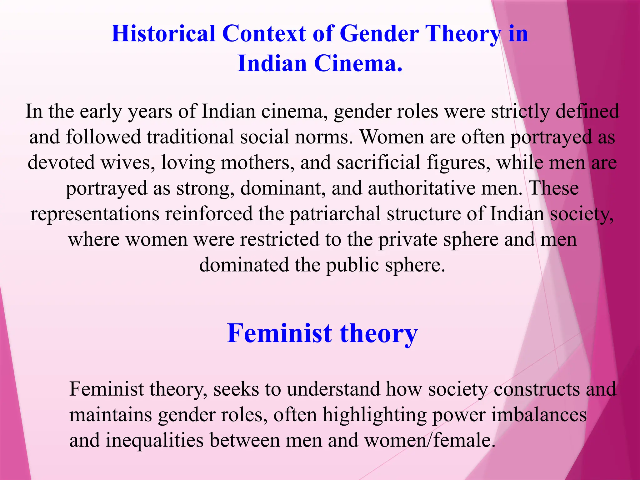 Application of Gender Theory in Indian Cinema | PPTX