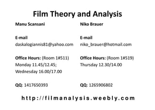 Film Theory And Analysis | PPT
