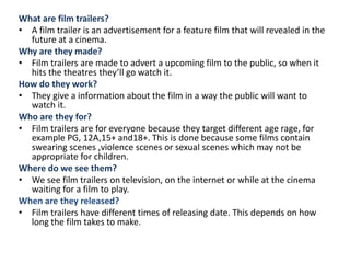 Film trailer | PPTX | Screenwriting | Content Production