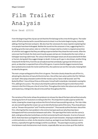 Film Trailer Analysis | PDF