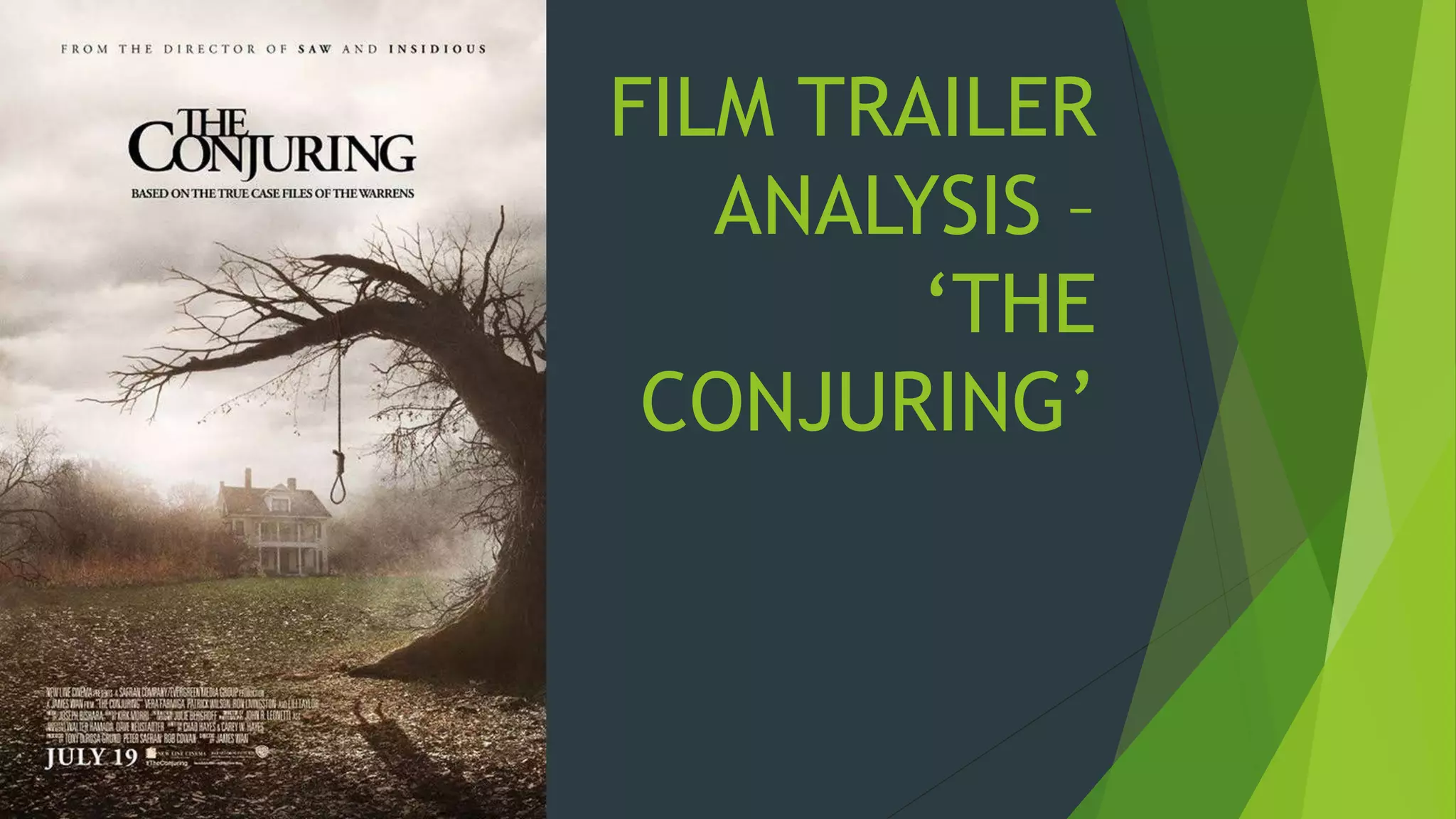 'The Conjuring' Film analysis | PPTX