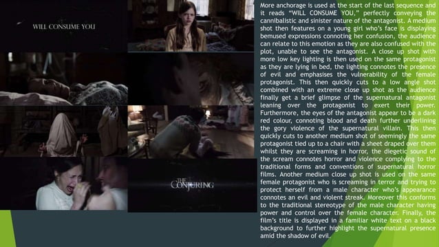 'The Conjuring' Film analysis | PPTX | Video Production | Content Production
