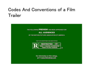 Film trailer codes and conventions | PPTX