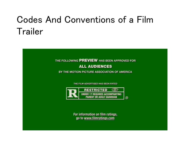 Film trailer codes and conventions | PPTX