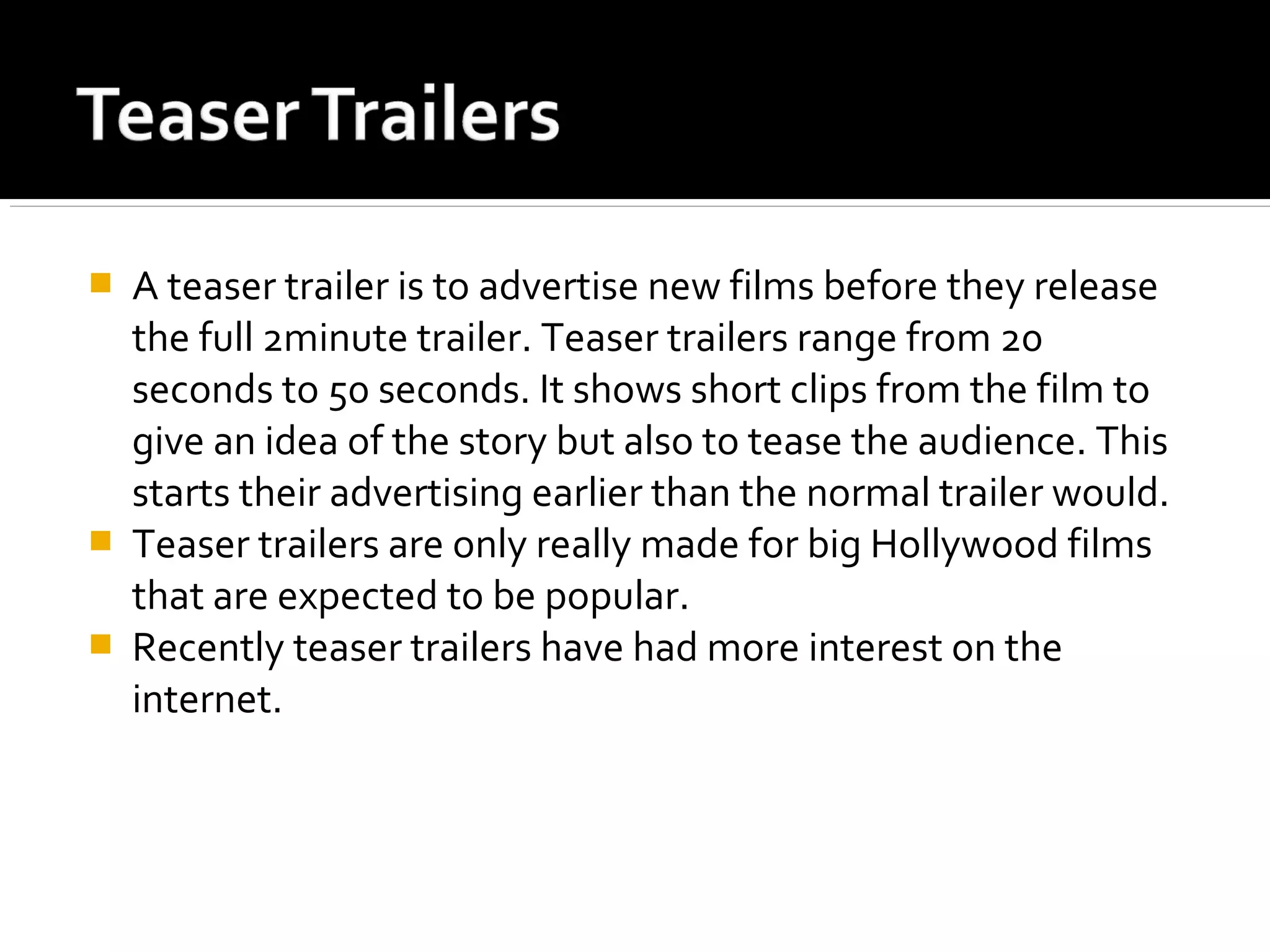 Film trailer powerpoint | PPT