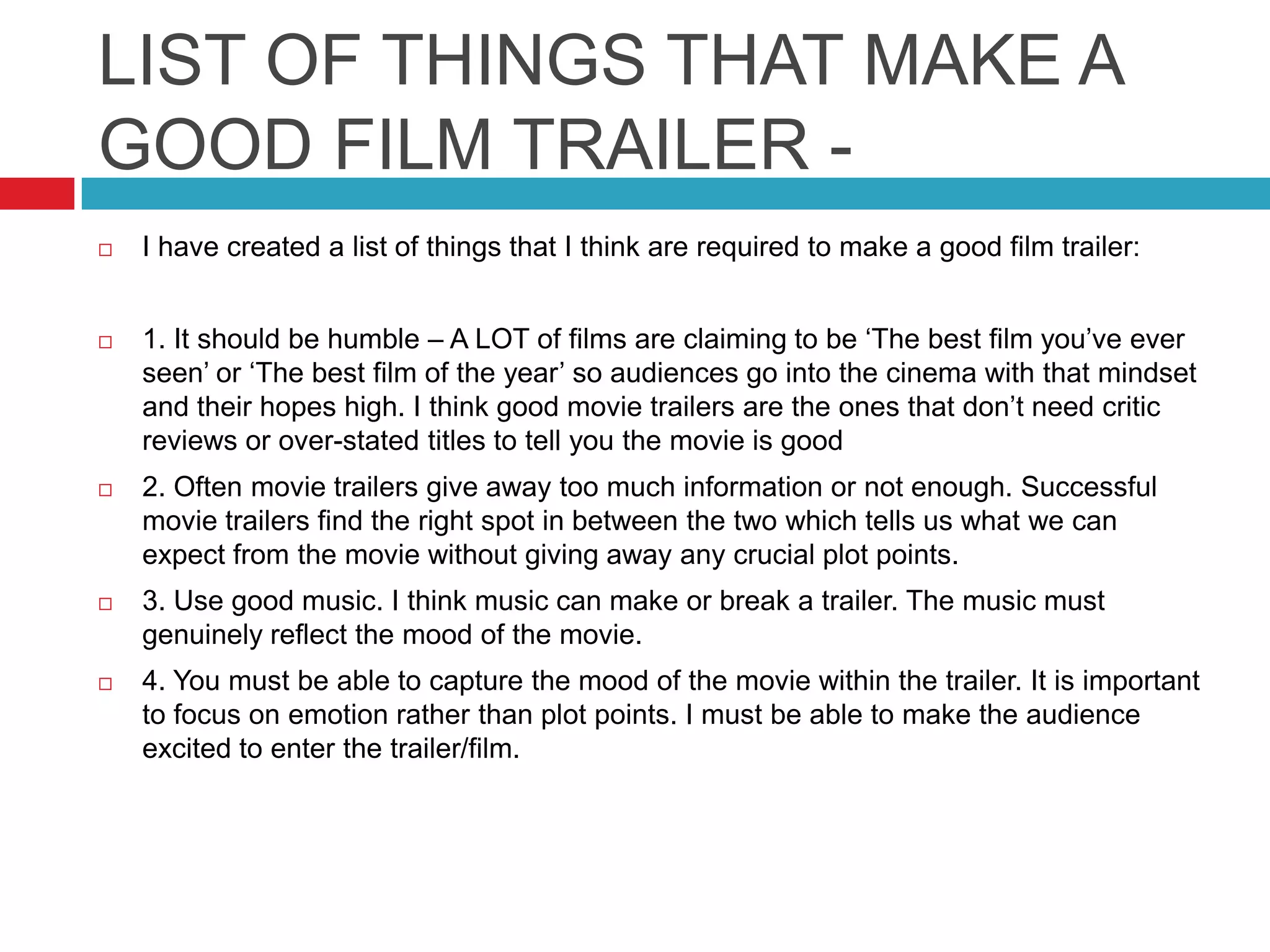 Film trailers | PPTX