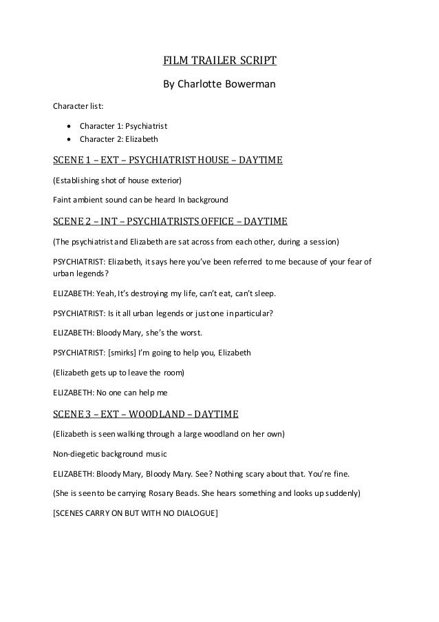 Film Trailer Script Film Trailer Script
