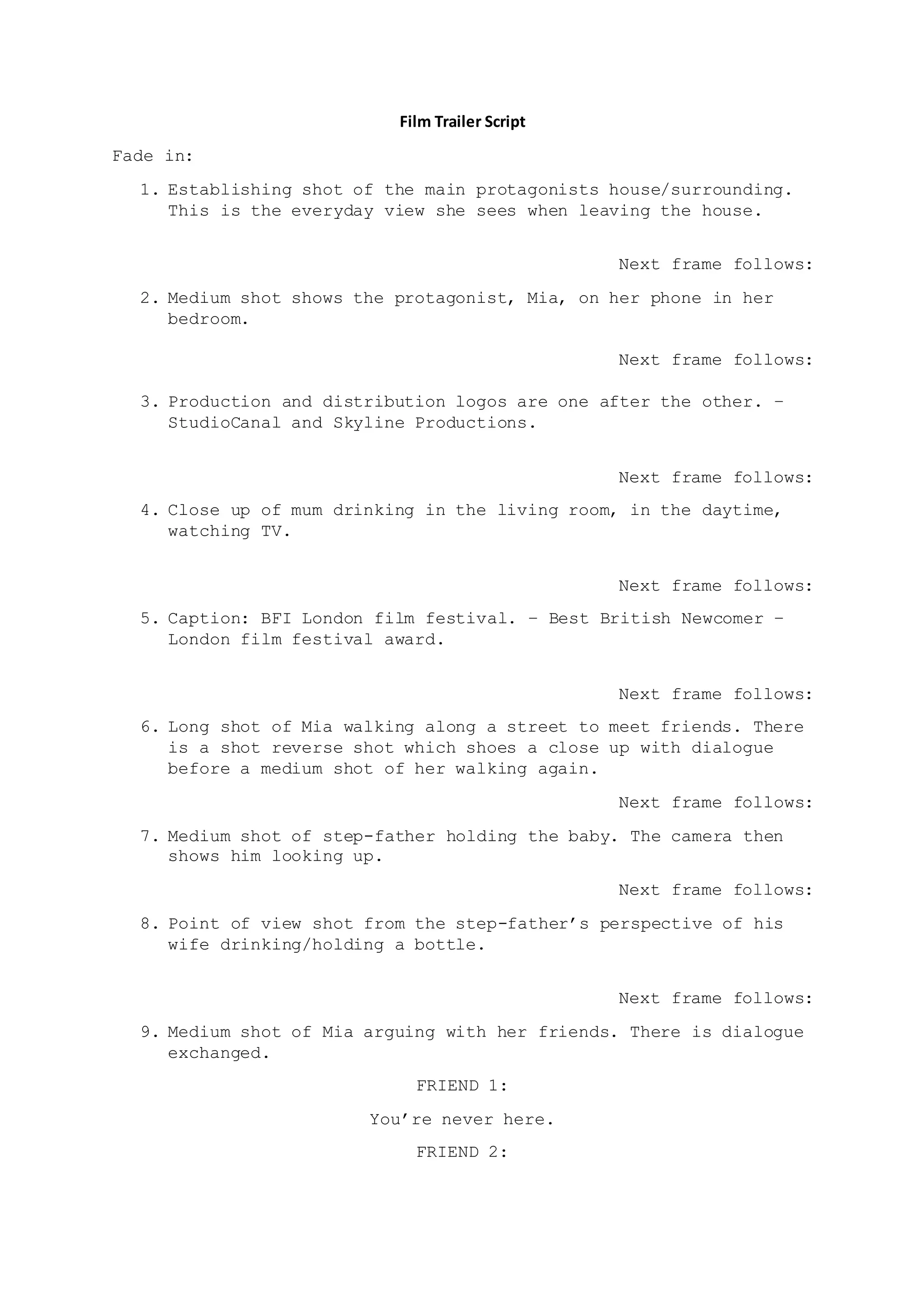 Film trailer script | DOCX | Video Production | Content Production