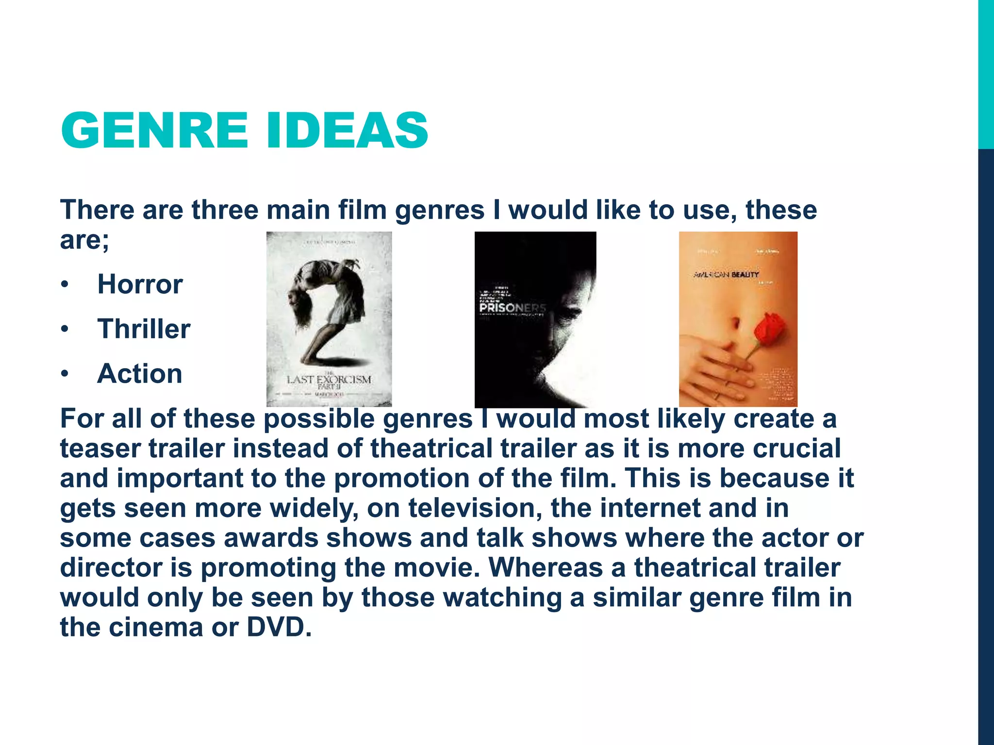 Film trailers initial ideas | PPTX